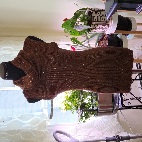 Joseph A | Sweaters | Joseph A Ribbed Metallic Cowlneck Sleeveless ...
